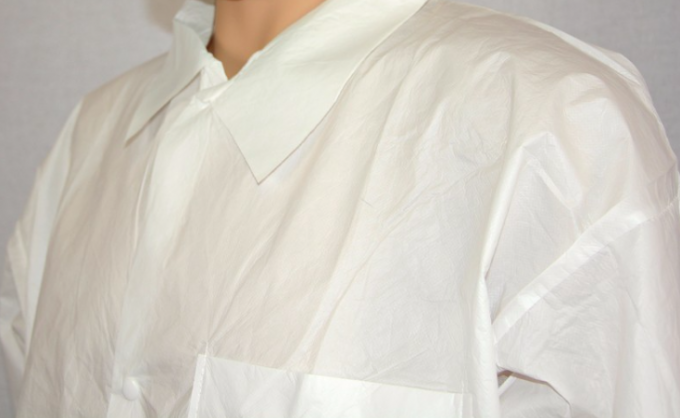 Breathable Single Use Lint Free Lab Coats For Clean Room / Chemical ...