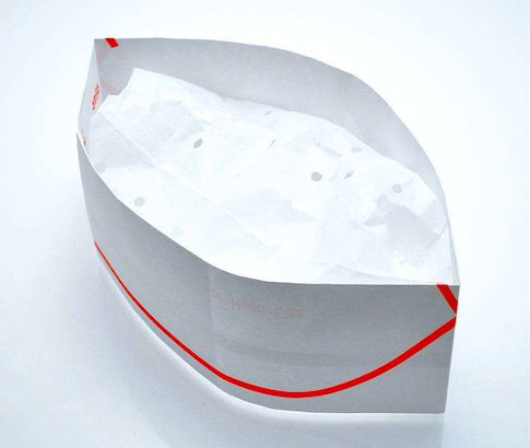 Wood Pulp Paper Disposable Forage Hats Chef Cap With Printing Stiips Unisex