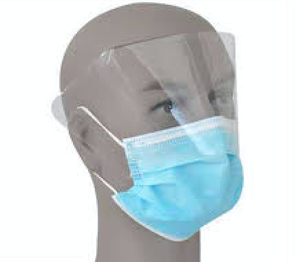Hospital Surgical Disposable Face Mask With Transparent Splash Shield ...
