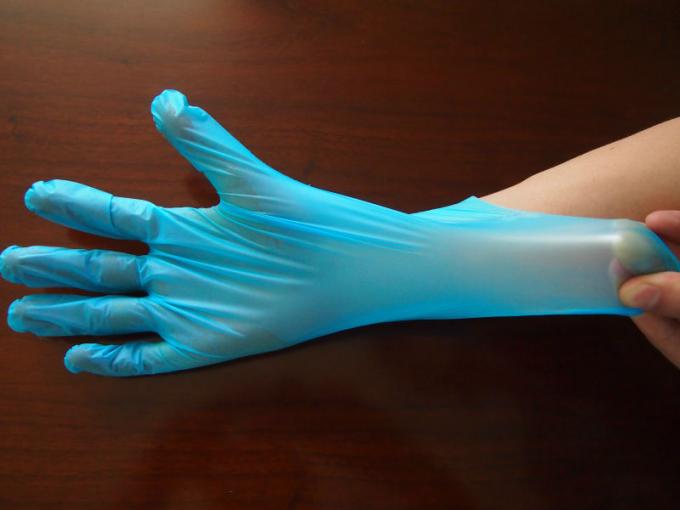 Beauty Salon Blue / Clear Disposable Poly Gloves TPE Material S, M, L ...