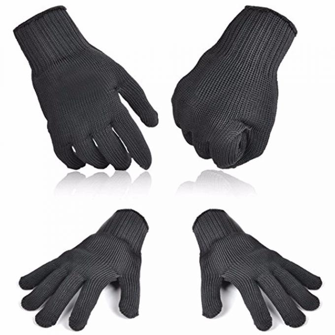 Cut Resistant Hand Protection Gloves With Black Stainless Steel Wire Mesh