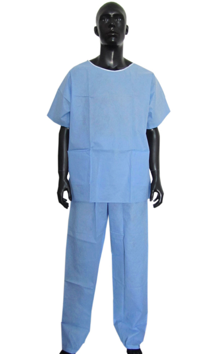 Operating Room Disposable Scrub Suits Round Neck For Nurse / Patient