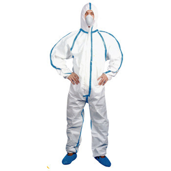 Chemical Resistant Type 4/5/6 Disposable Paint Suit With Hood / Knee Pad