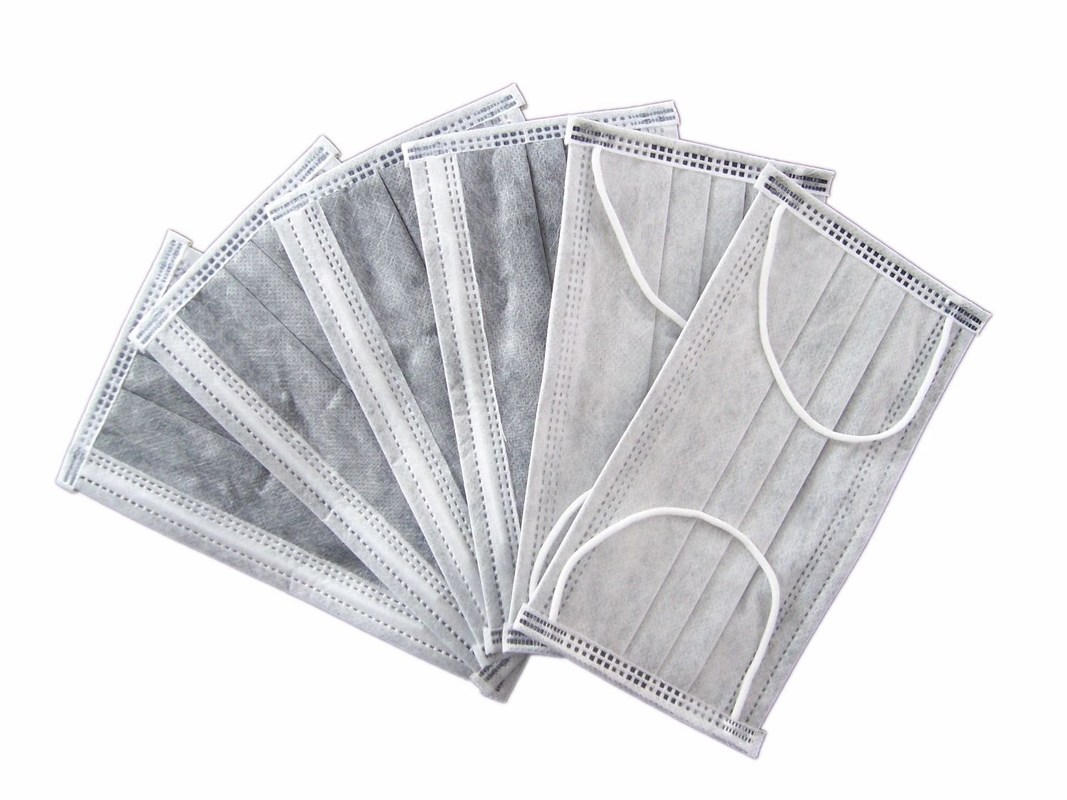 Medical Single Use 3 Ply Surgical Face Mask , Non Woven Activated ...