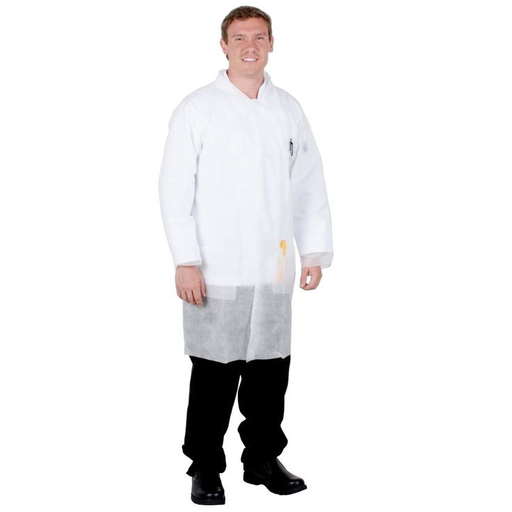 Anti Static Lightweight Disposable Lab Coats With Open/ Elastic ...
