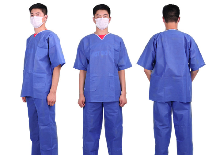 Nonwoven Patient Surgical Disposable Scrub Suits Medical Patient Gowns ...
