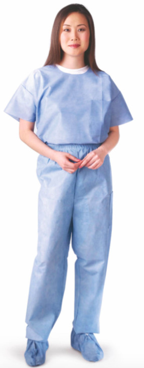 Breathable Personal Protective Disposable Scrub Suits Nonwoven PP SMS
